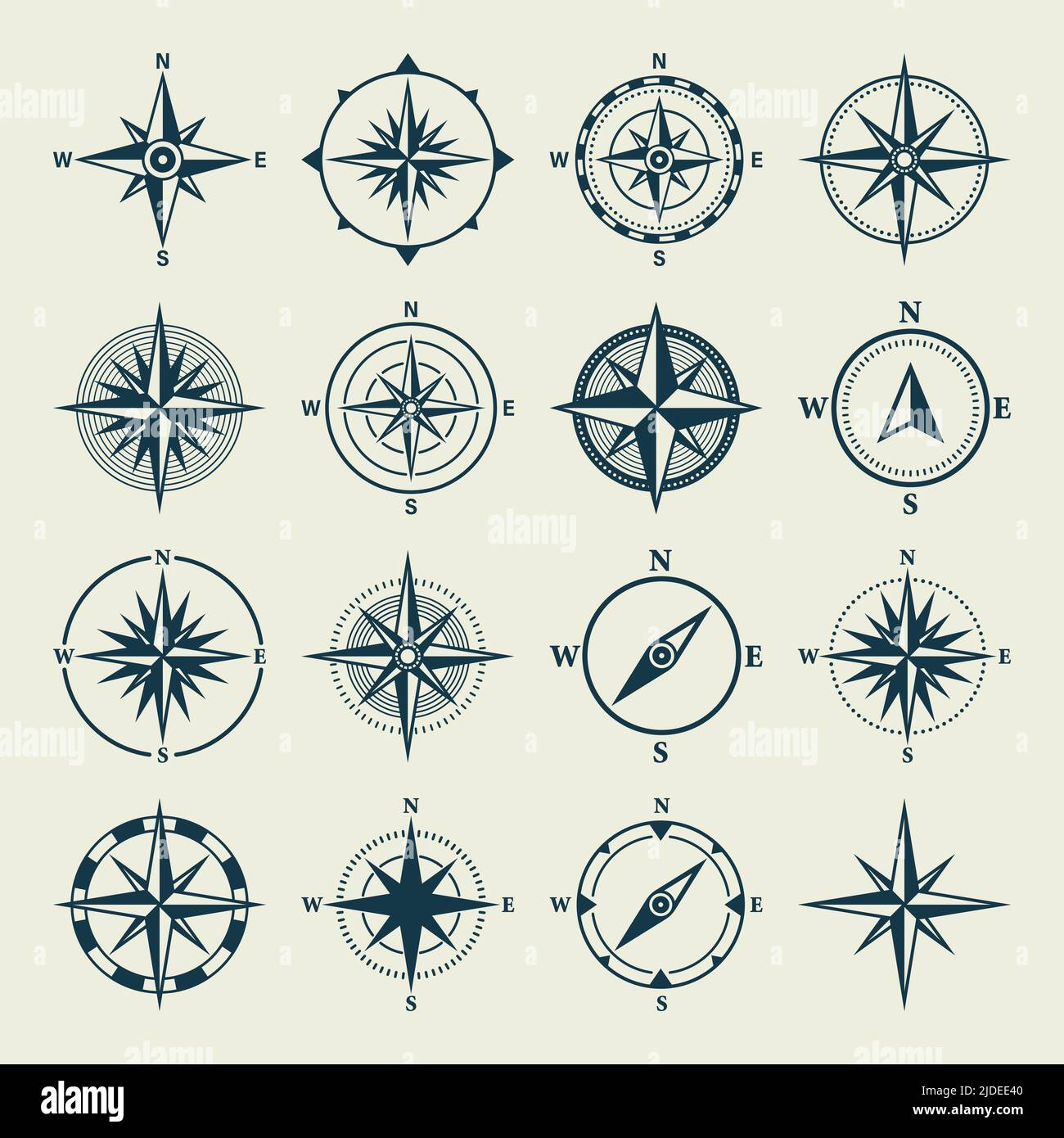 Vintage marine wind rose, nautical chart. Monochrome navigational ...