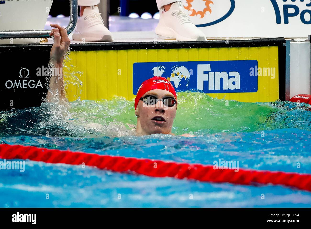 BUDAPEST, HUNGARY - JUNE 20: Tom Dean of Great Britain after competing ...