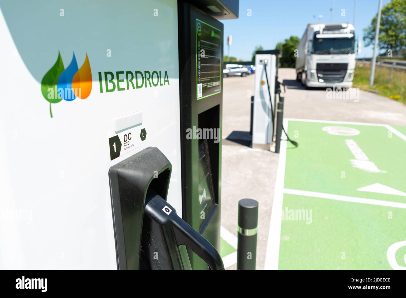Reocin, Spain - May 29, 2022: Iberdrola charging station for electric ...