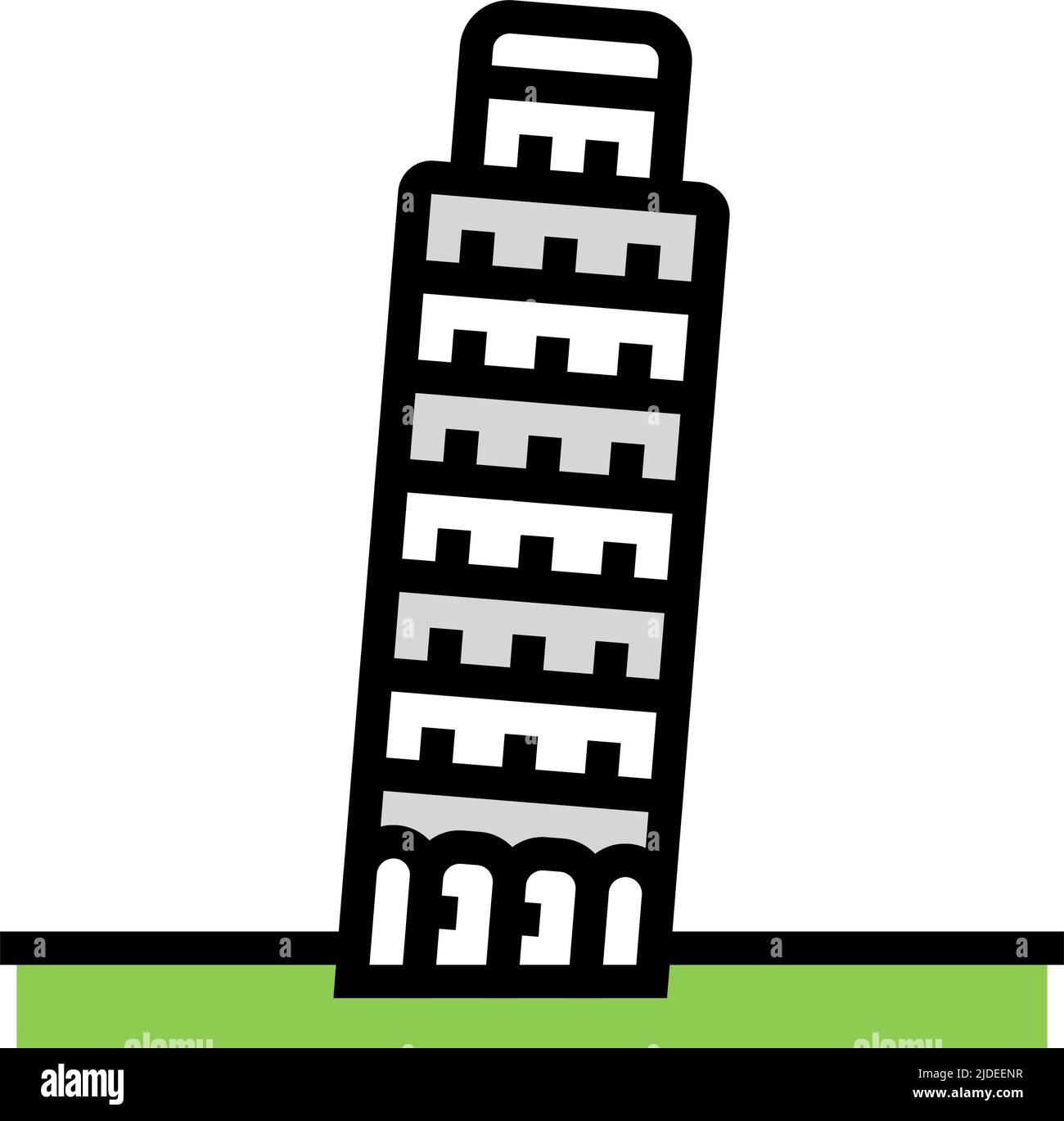 leaning tower of pisa color icon vector illustration Stock Vector Image ...