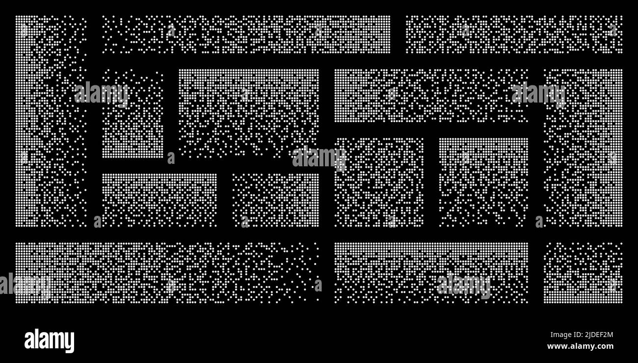 Pixel disintegration, decay effect. Various rectangular elements made ...