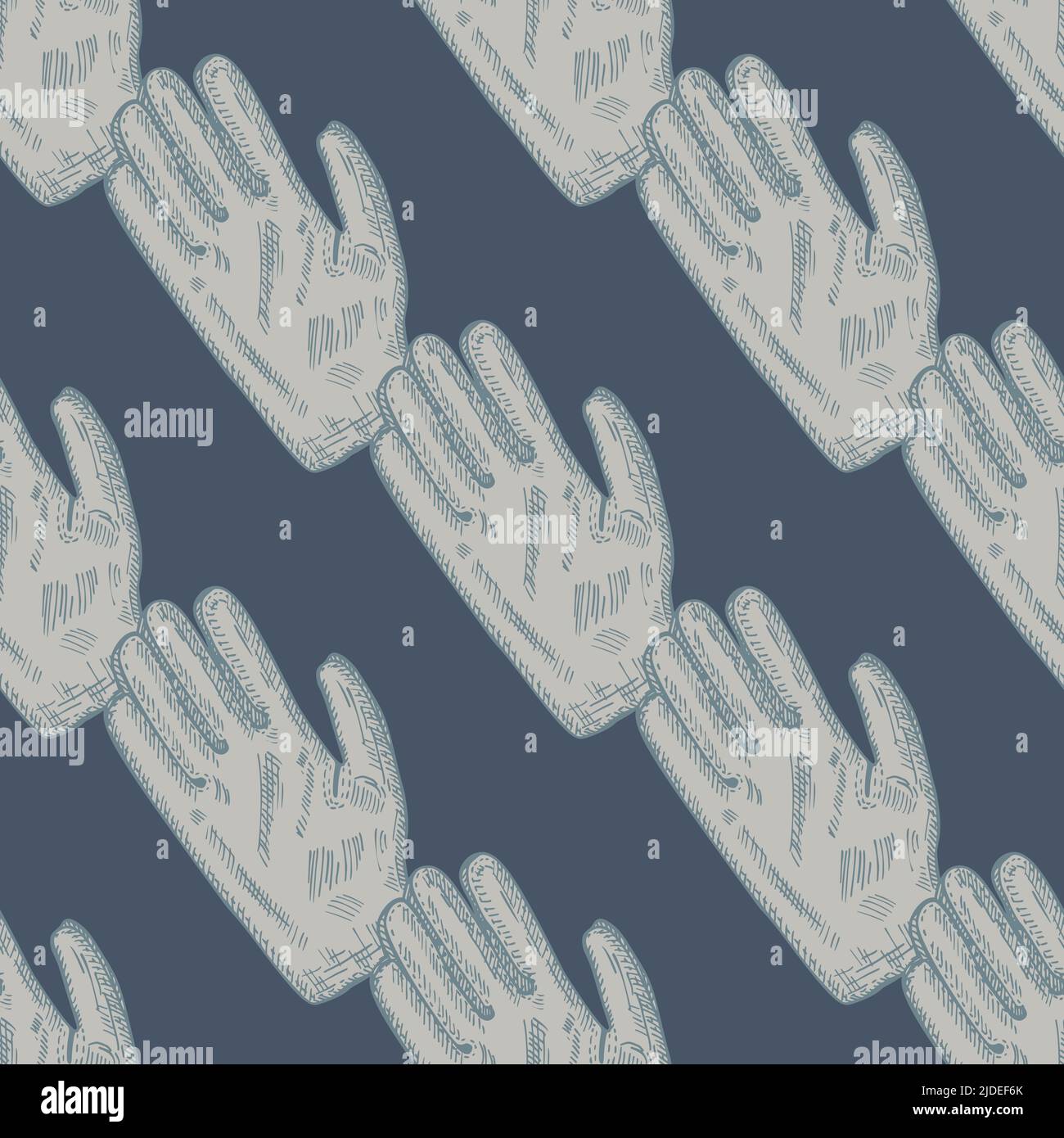Football glove sketch seamless pattern. Vintage element of goalkeeper ...