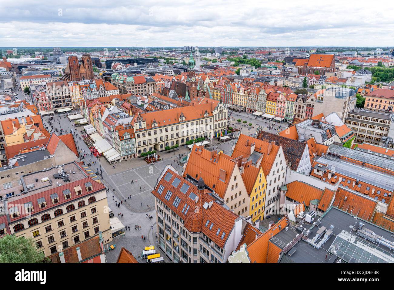 Market Square and St Mary Magdalene Church in Wroclaw, Poland Stock ...