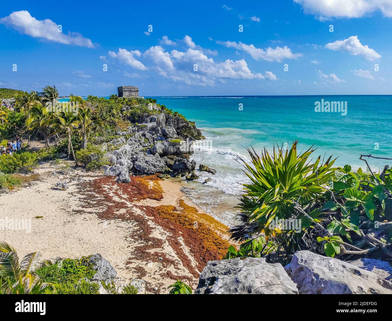 Ancient Tulum ruins Mayan site with temple ruins pyramids and artifacts ...