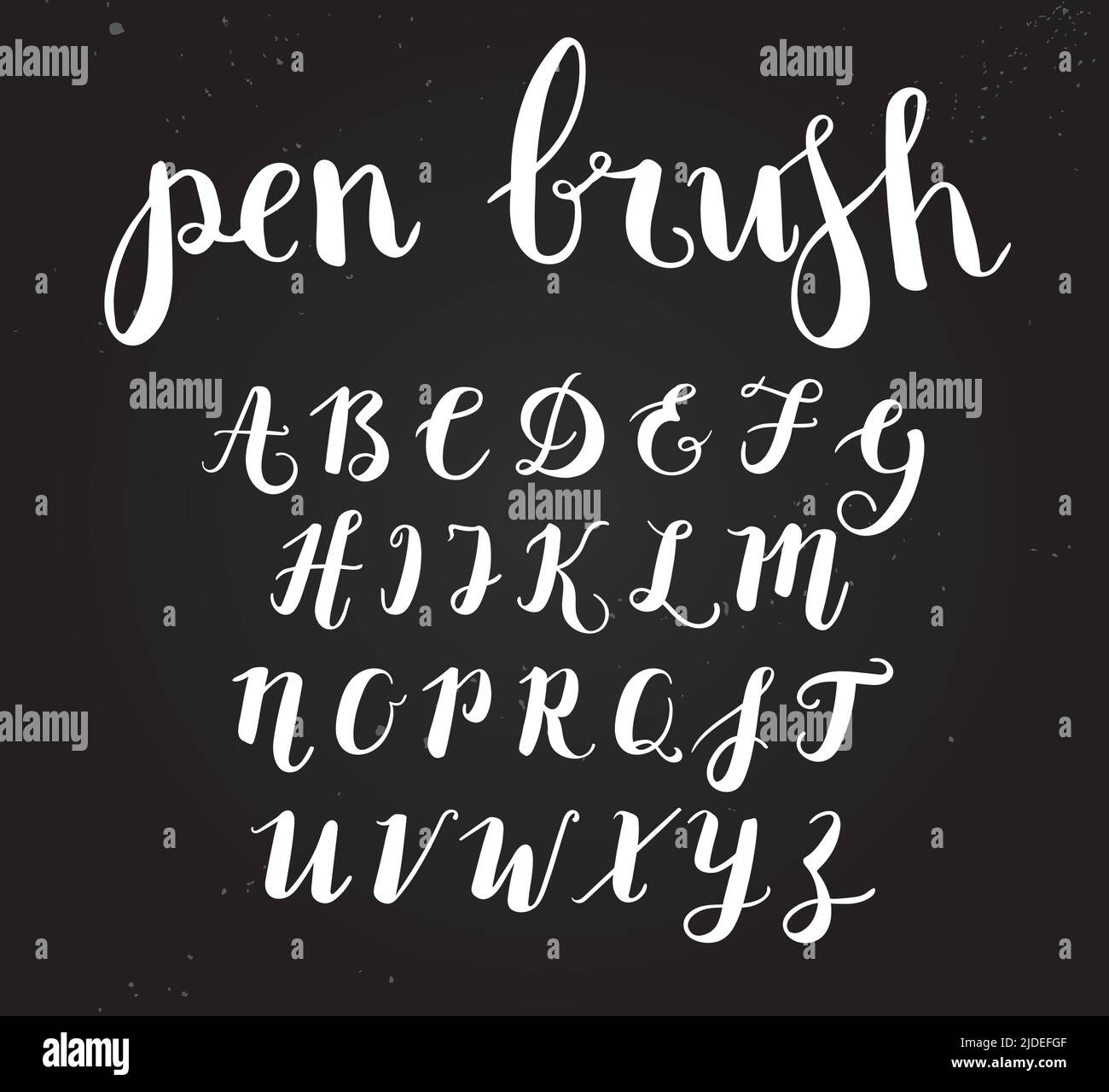 Vector Hand Drawn Script Alphabet. Letters Written with a Brush Pen with Ink Stock Vector Image ...