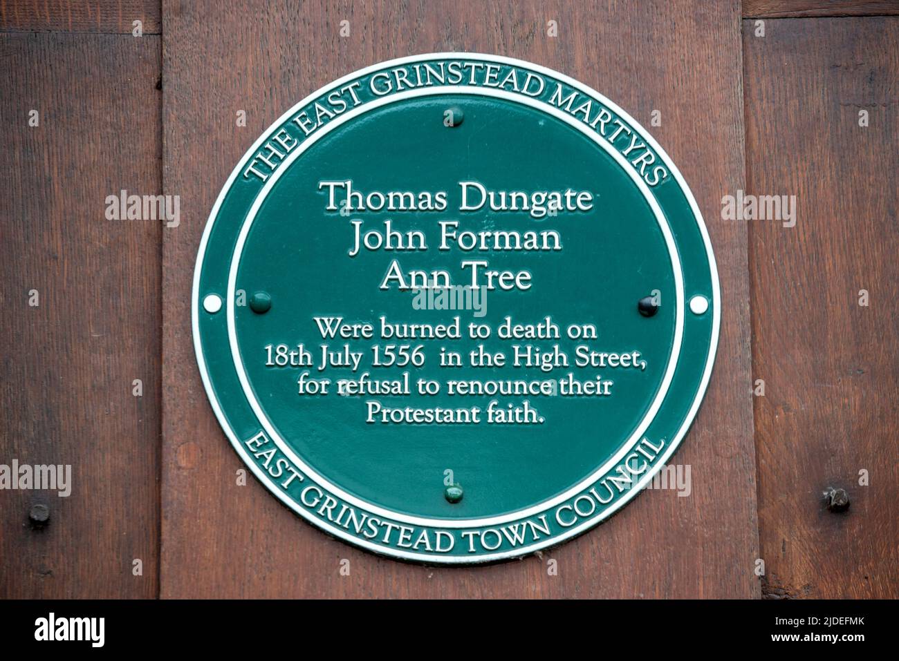 East Grinstead, June 9th 2022: Plaque commemorating the deaths of the ...