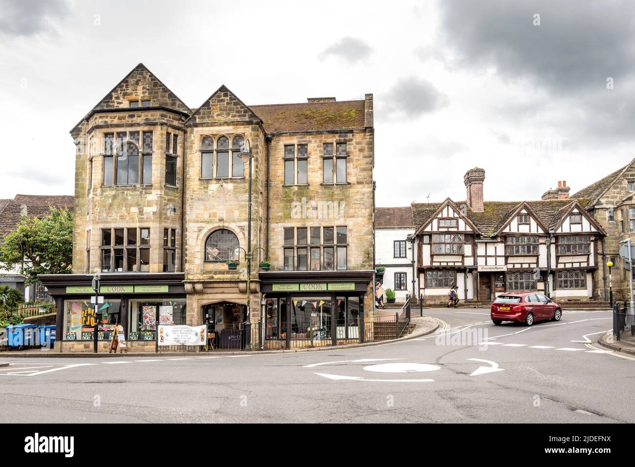 East Grinstead, June 9th 2022: Medieval buildings in the High Street ...