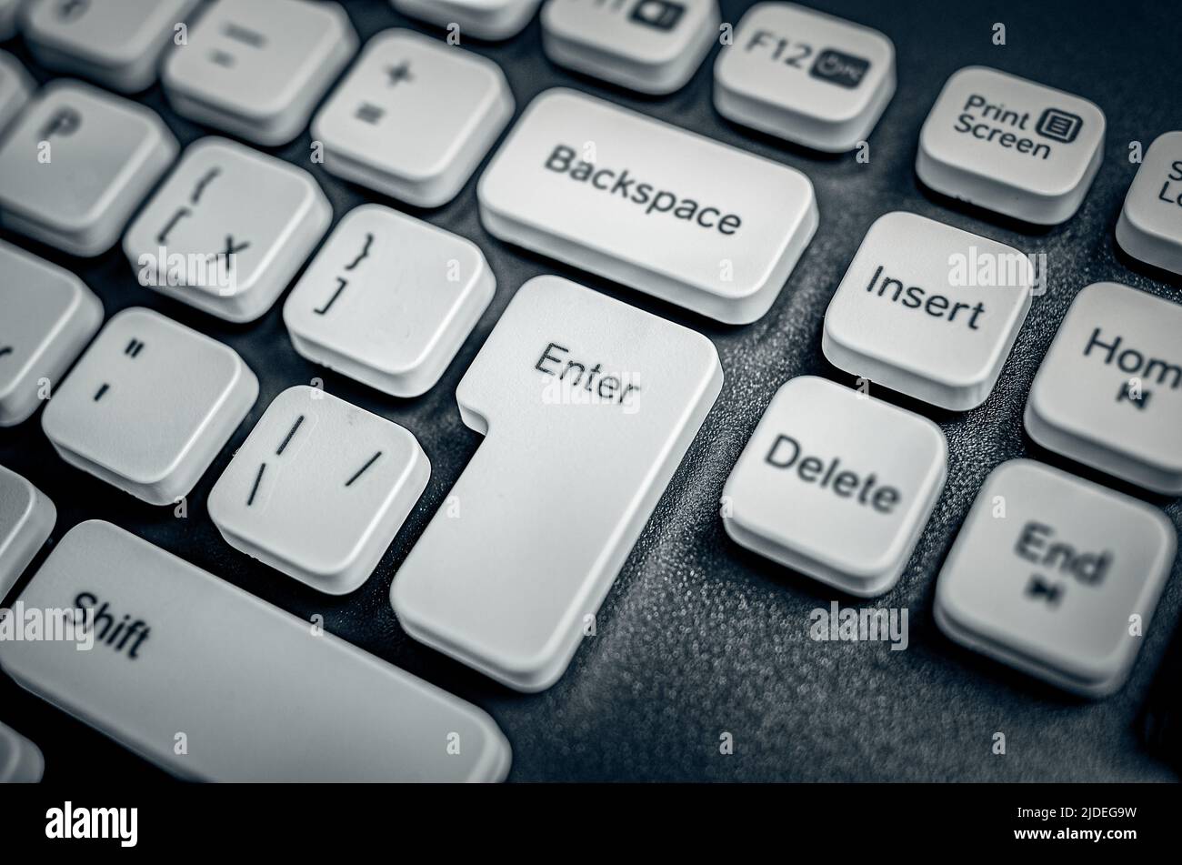 White computer keyboard close up Stock Photo - Alamy