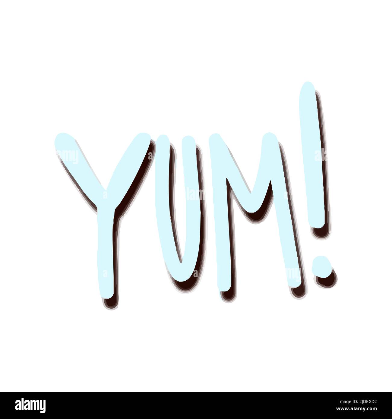 Vector 3d icon with the inscription yum. Blue paper cut style text ...