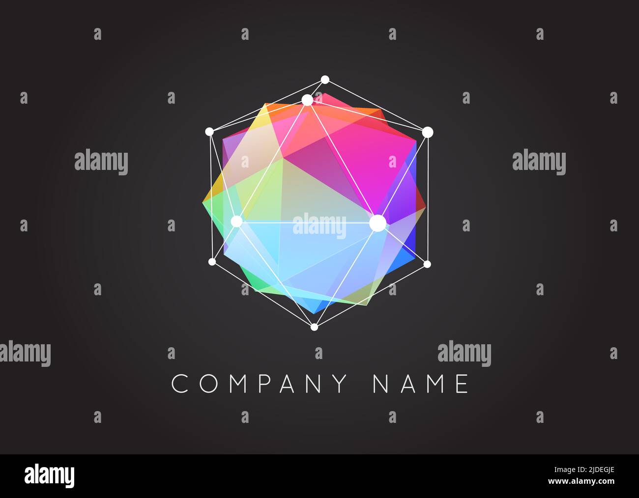 Geometric Shapes Unusual and Abstract Vector Logo. Polygonal Colorful ...