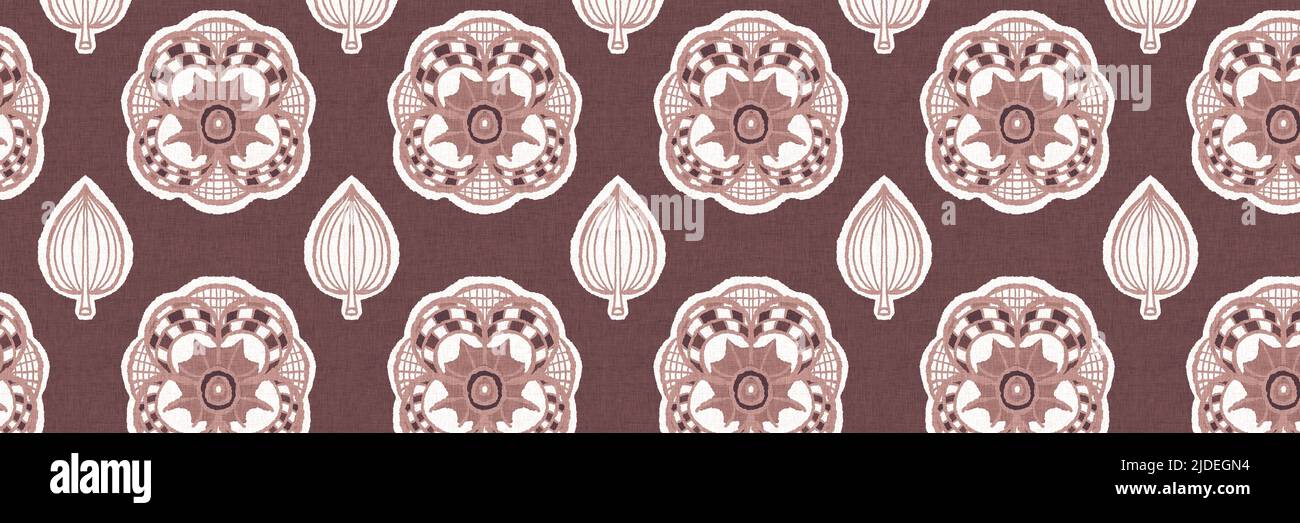 Gender neutral floral flower seamless raster border. Simple whimsical 2 ...