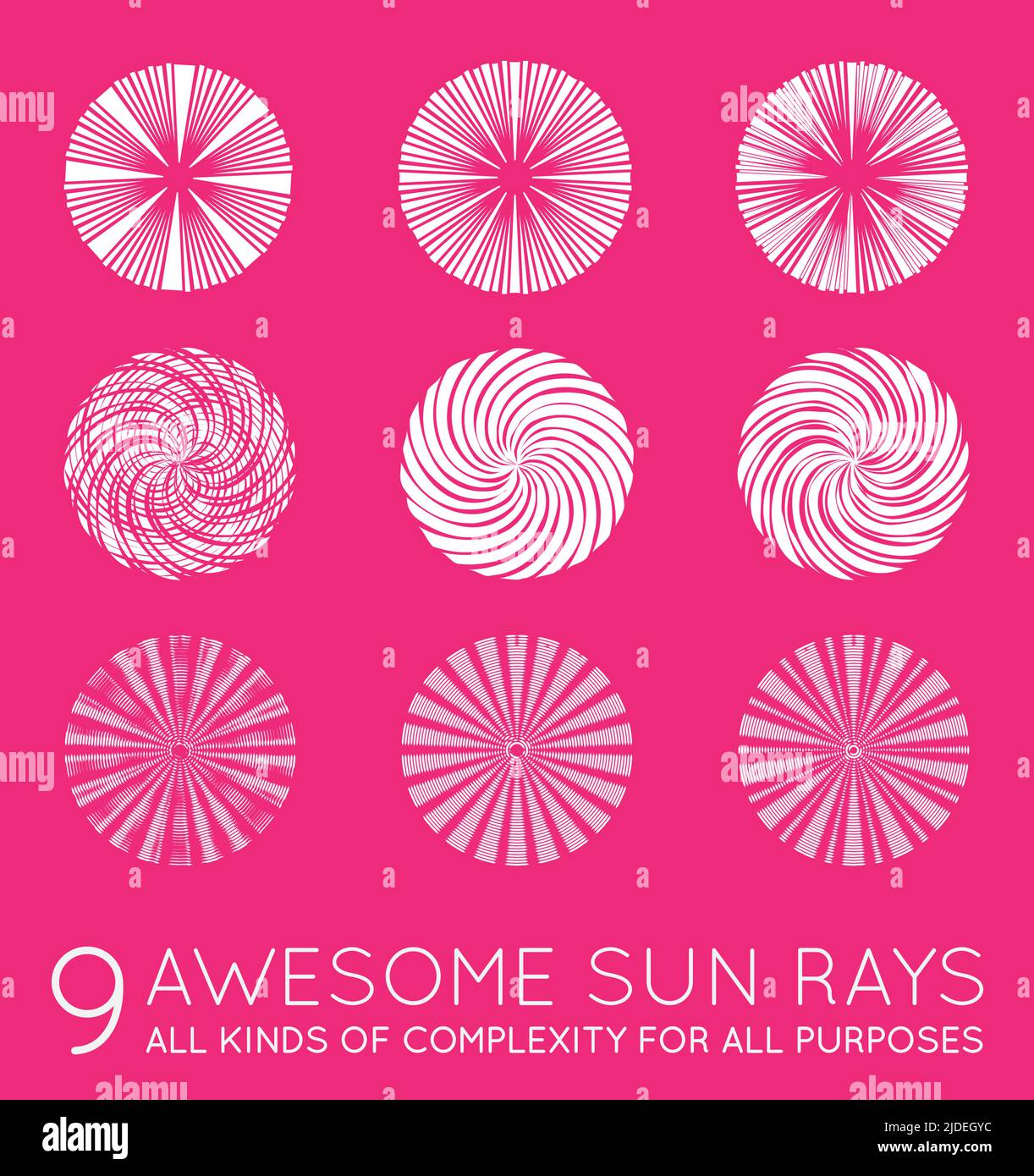 Set of Sunburst Vector Rays of Sun Stock Vector Image & Art - Alamy