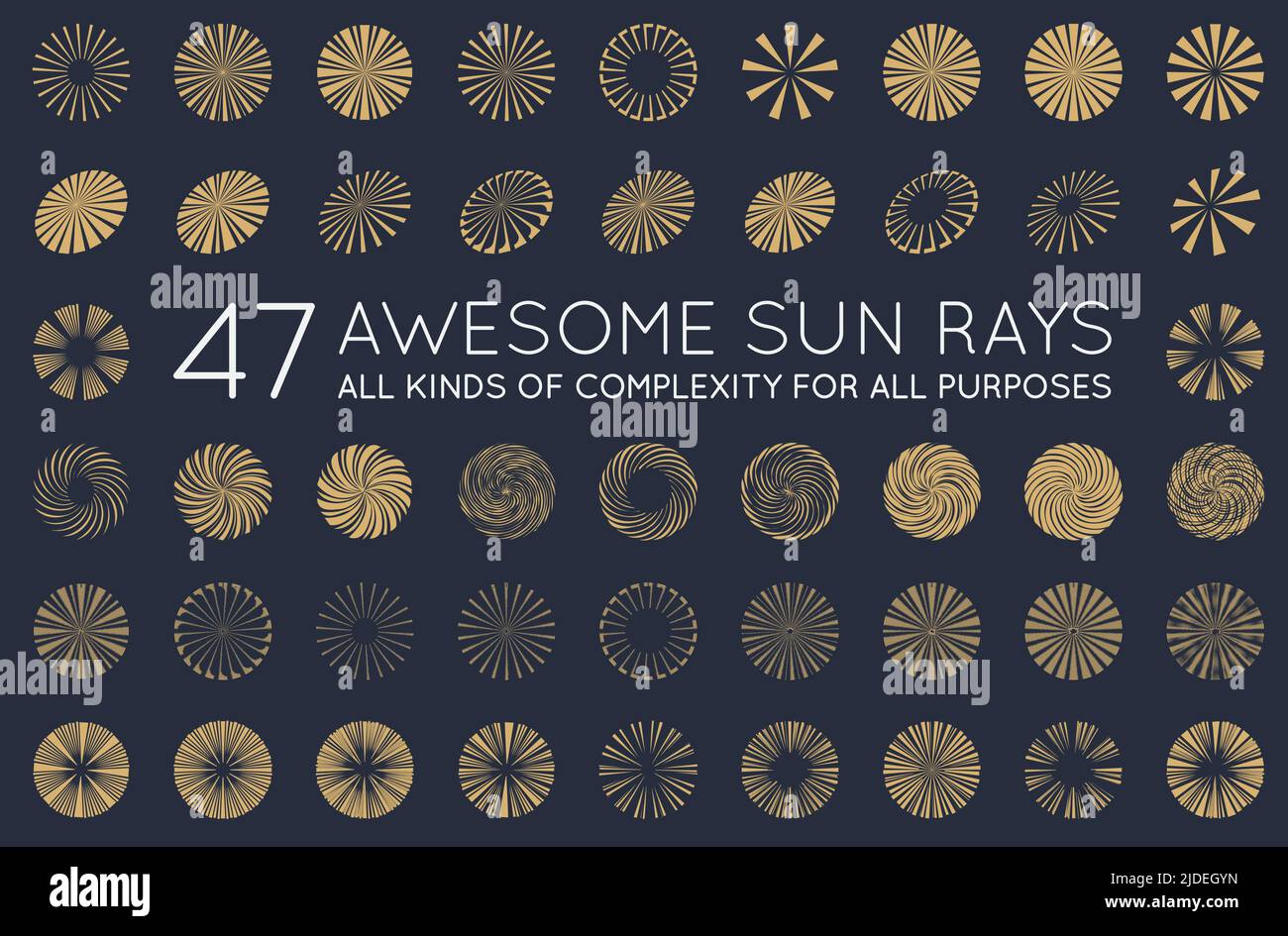 Set of Sunburst Vector Rays of Sun Stock Vector Image & Art - Alamy