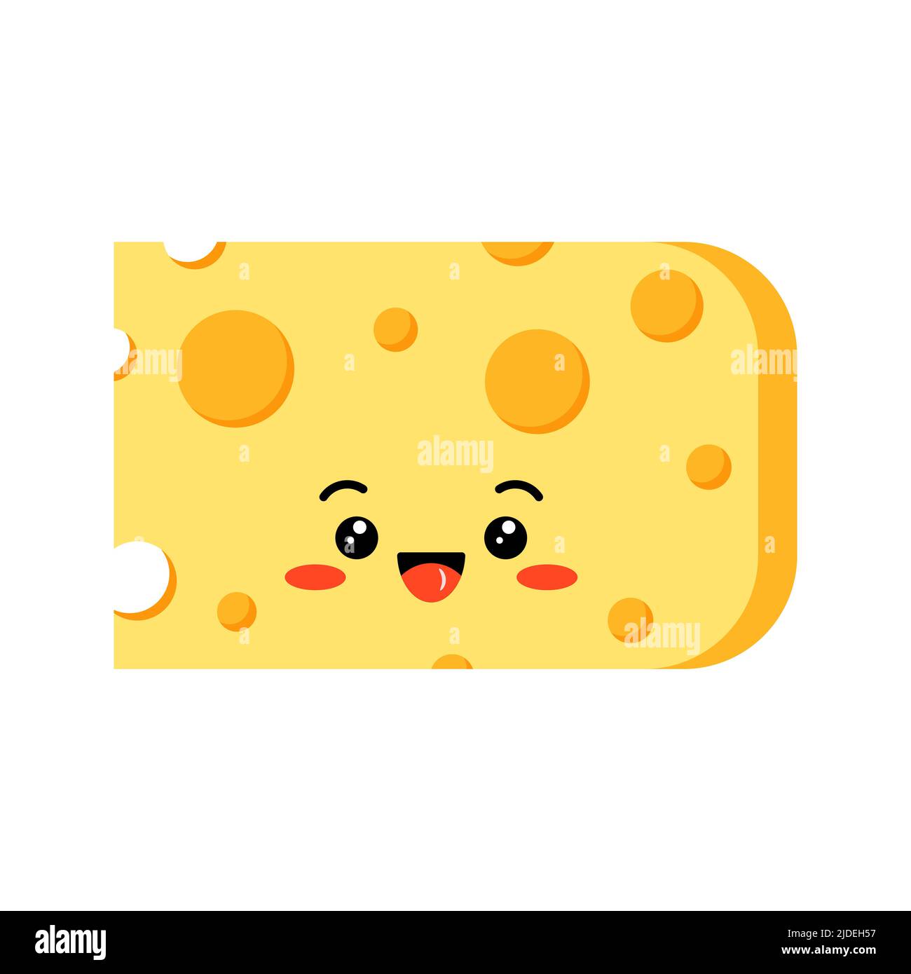 Cute laughing cheese character with hole slices isolated on white ...