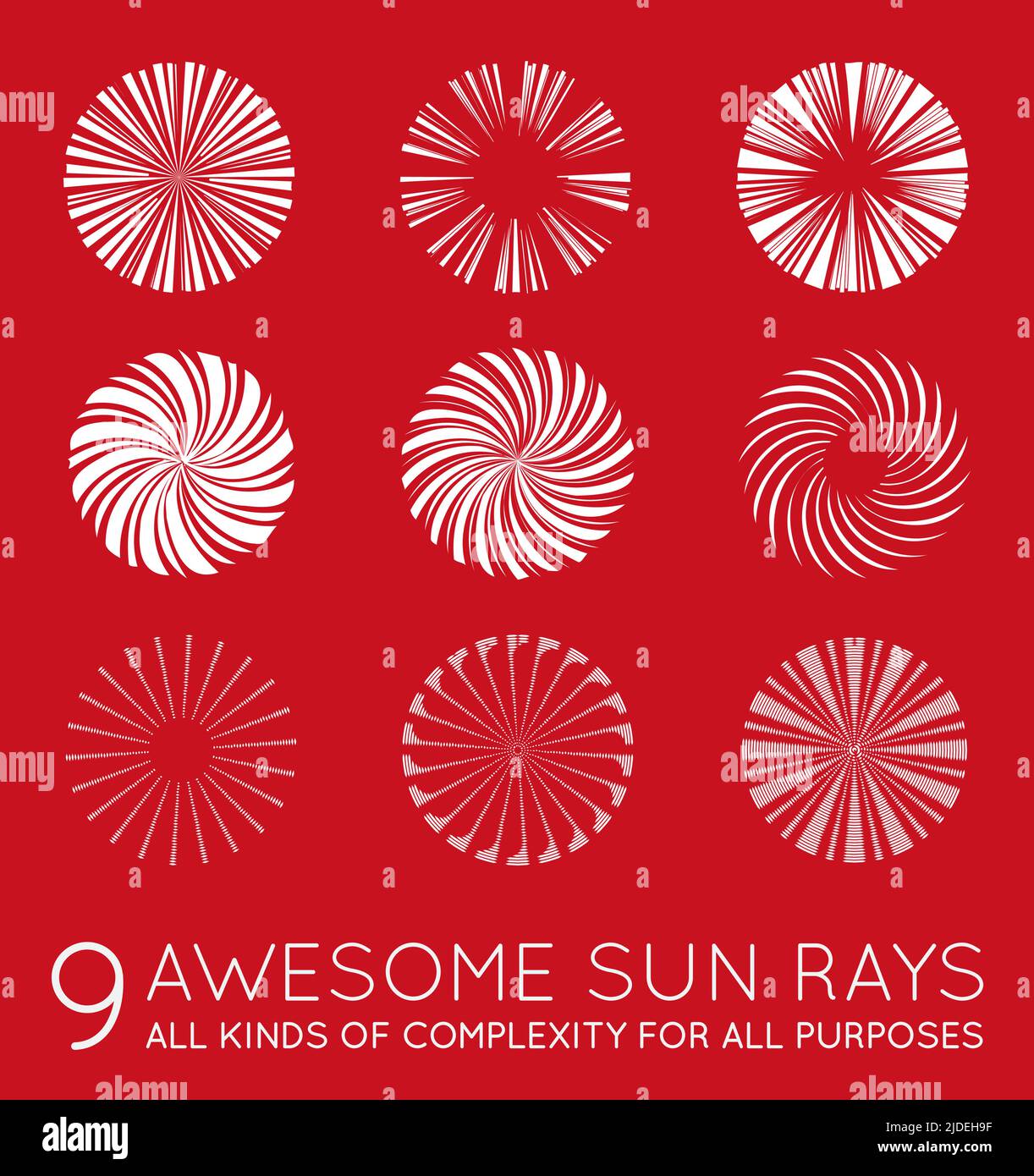 Set of Sunburst Vector Rays of Sun Stock Vector Image & Art - Alamy