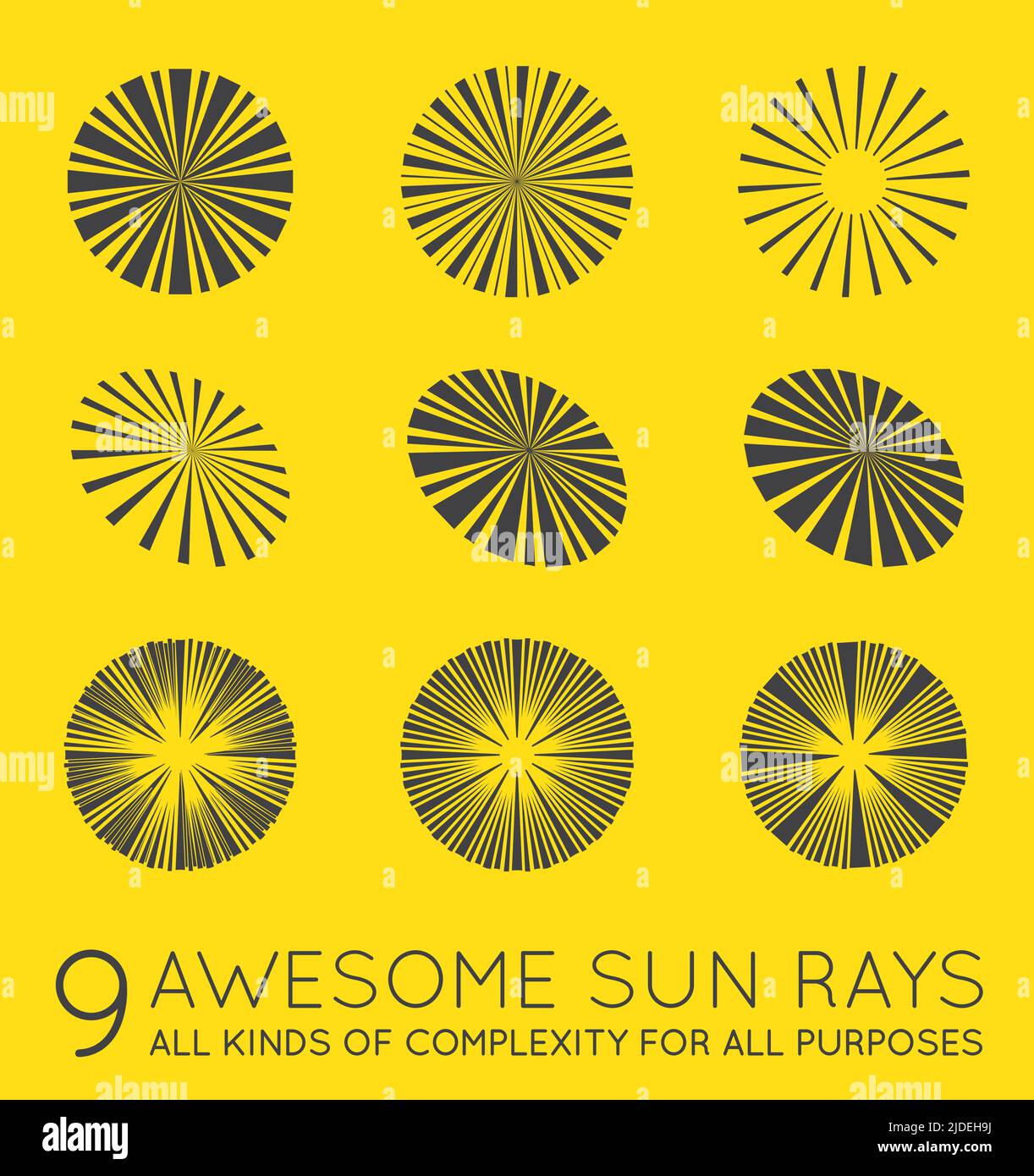 Set of Sunburst Vector Rays of Sun Stock Vector Image & Art - Alamy