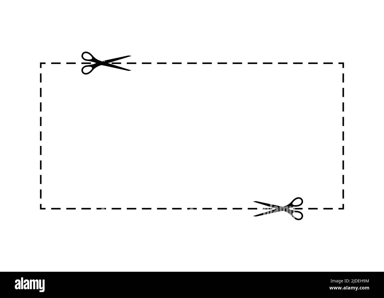 Scissors cut dotted line coupon with dash icon Stock Vector Image & Art ...