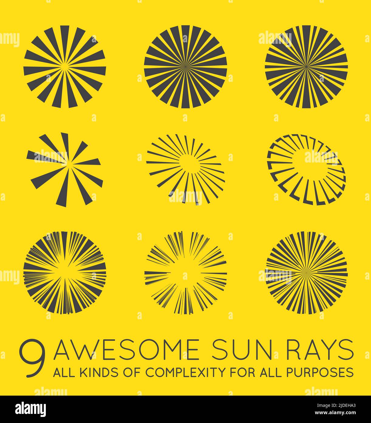 Vector sun with rays Stock Vector Images - Alamy