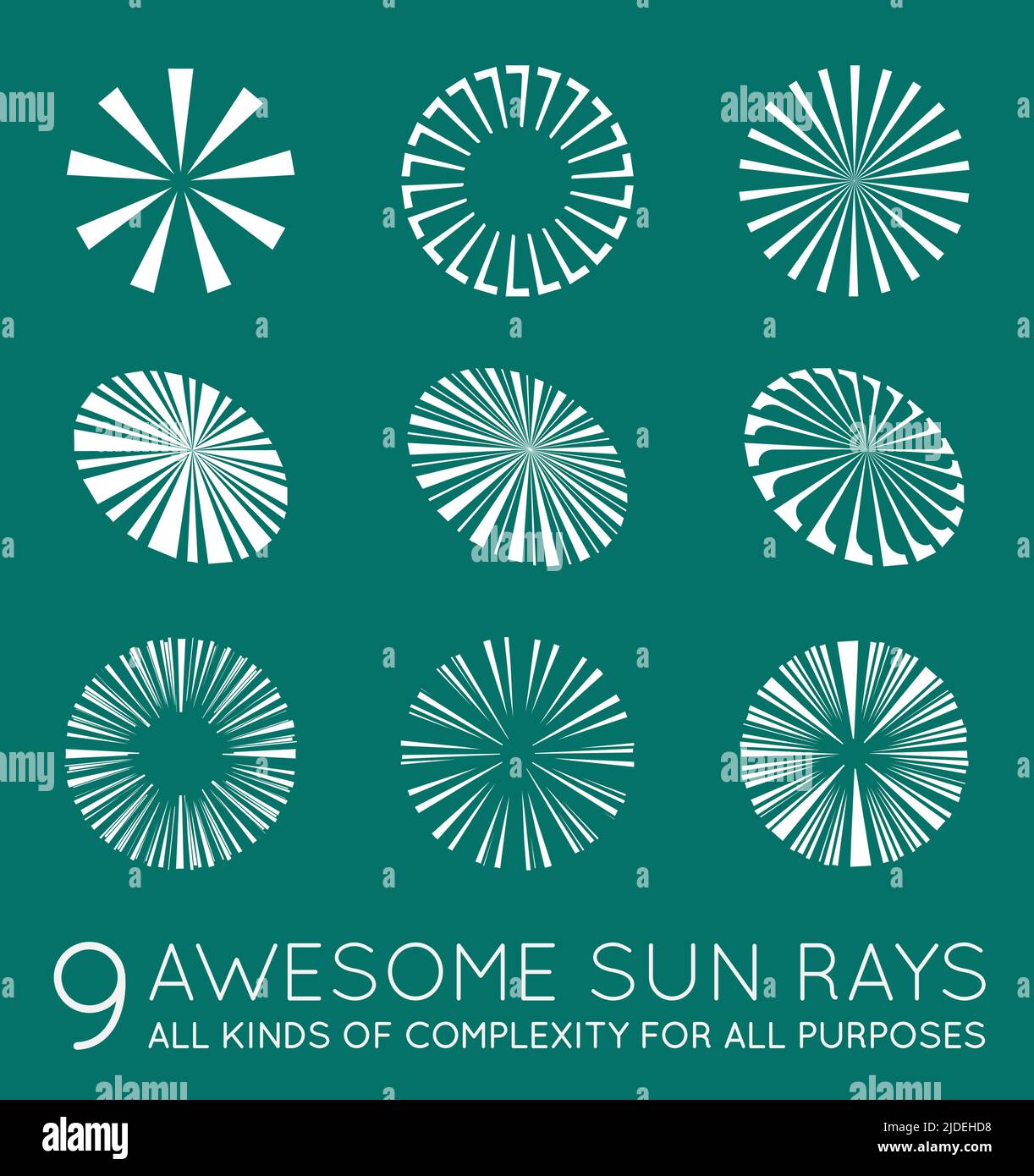 Set of Sunburst Vector Rays of Sun Stock Vector Image & Art - Alamy