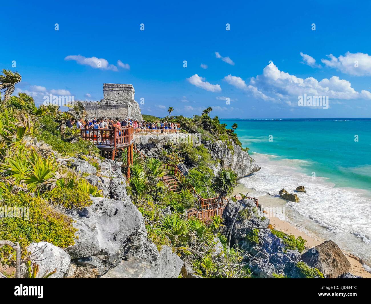Tulum Mexico 21. February 2022 Ancient Tulum ruins Mayan site with ...