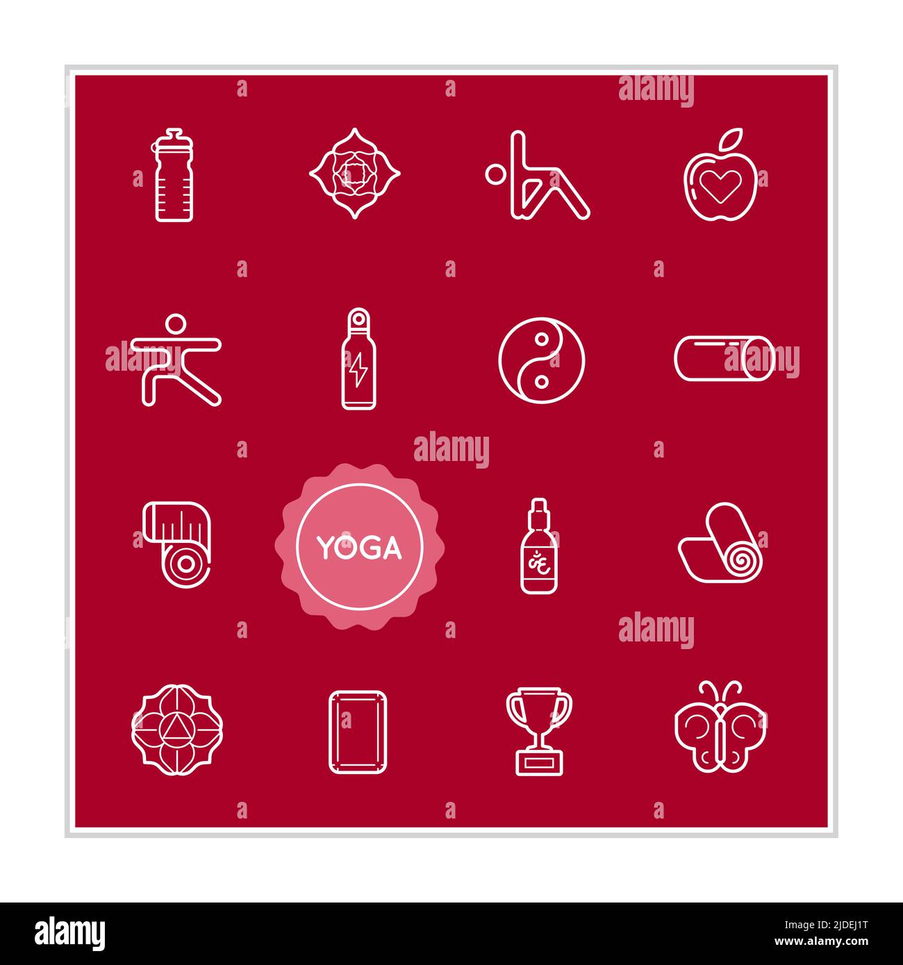 Set of Yoga Vector Illustration Elements can be used as Logo or Icon in ...