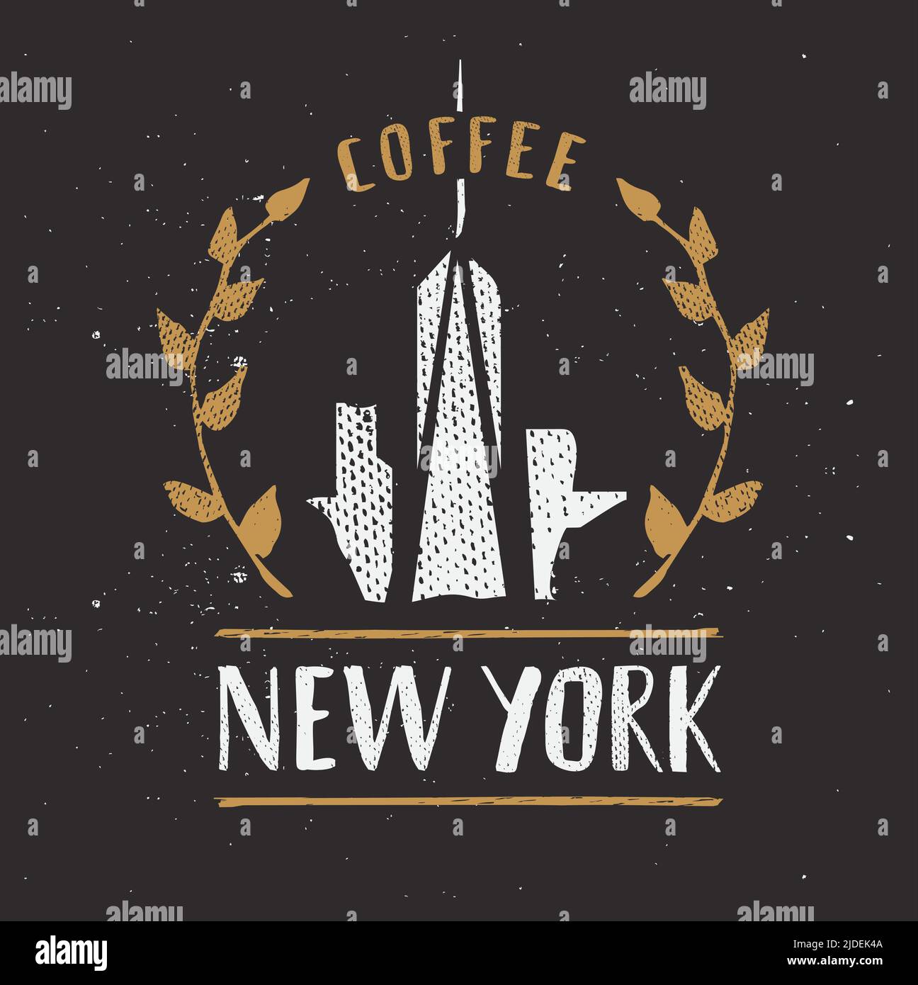 New York City Template Hand Drawn Calligraphy Pen Brush Vector Stock ...
