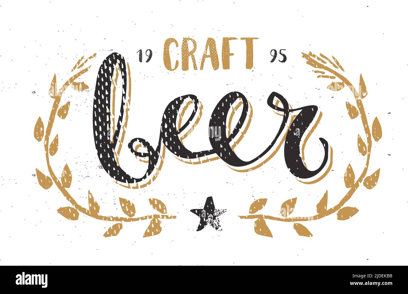 Craft Beer Template Hand Drawn Calligraphy Pen Brush Vector Stock ...
