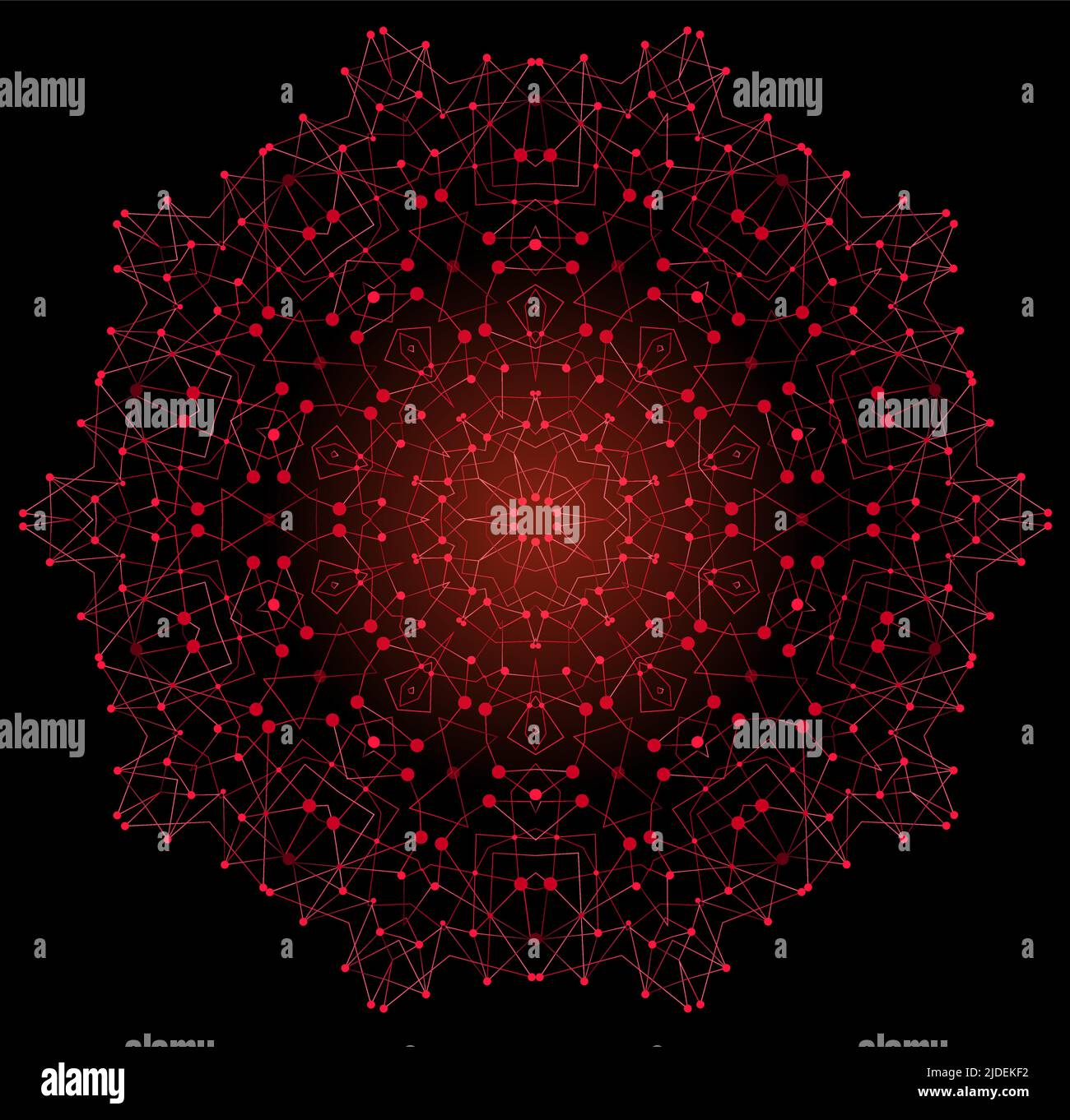 Vector Colorful Bright Shape, Molecular Structure with Lines and Dots ...