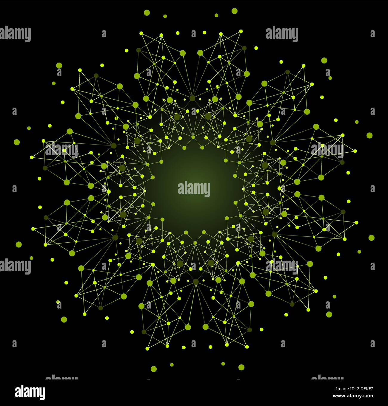 Vector Colorful Bright Shape, Molecular Structure with Lines and Dots ...