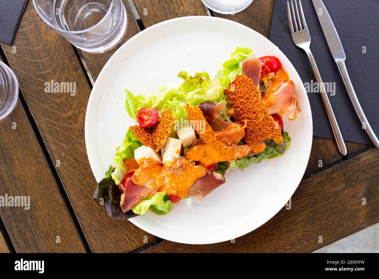 Delicious French Basque salad Stock Photo - Alamy
