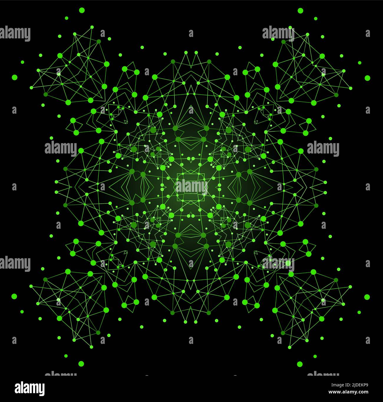 Vector Colorful Bright Shape, Molecular Structure with Lines and Dots ...