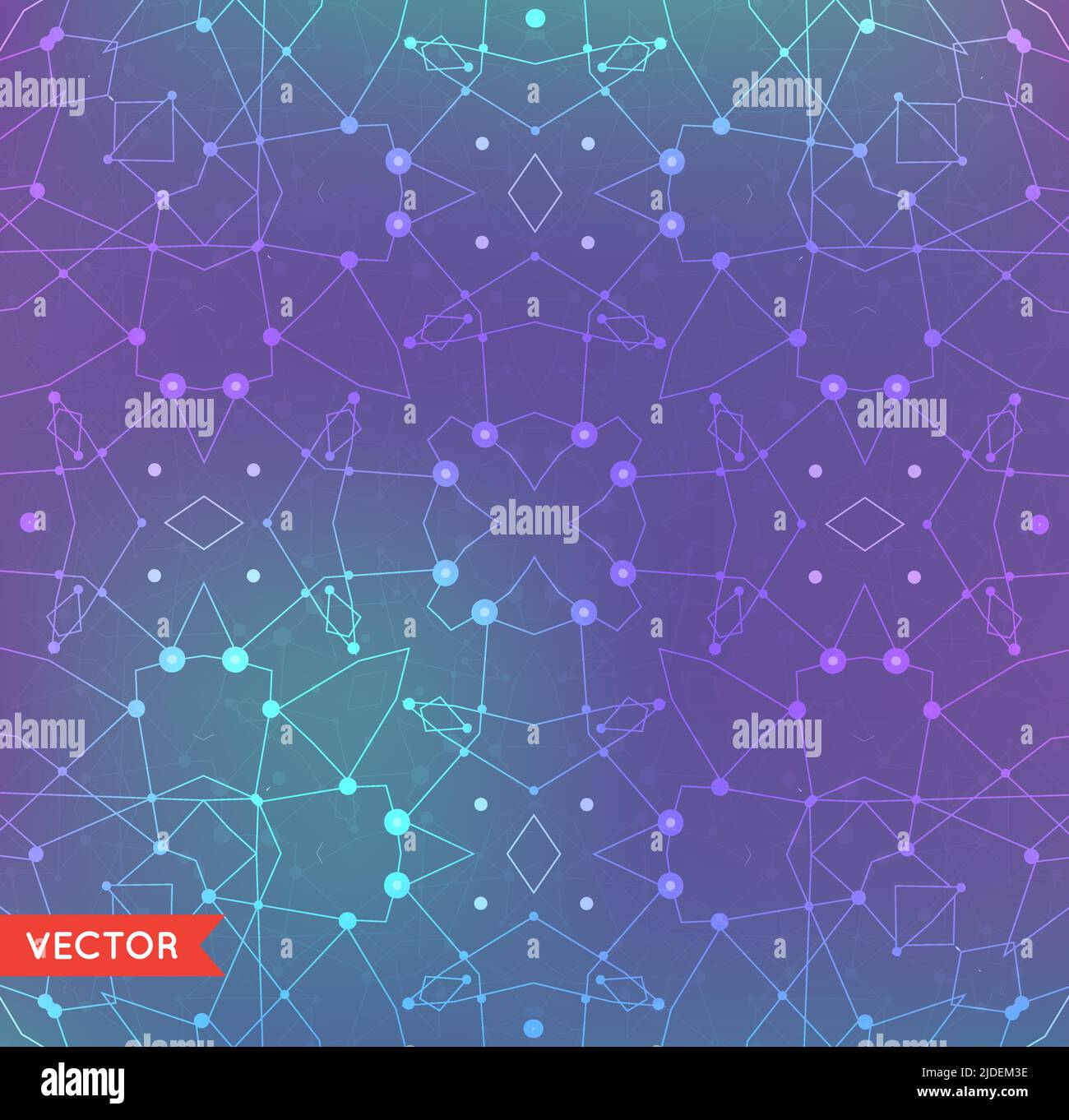 Abstract Background with Particles Structure of Molecule Genetic and ...