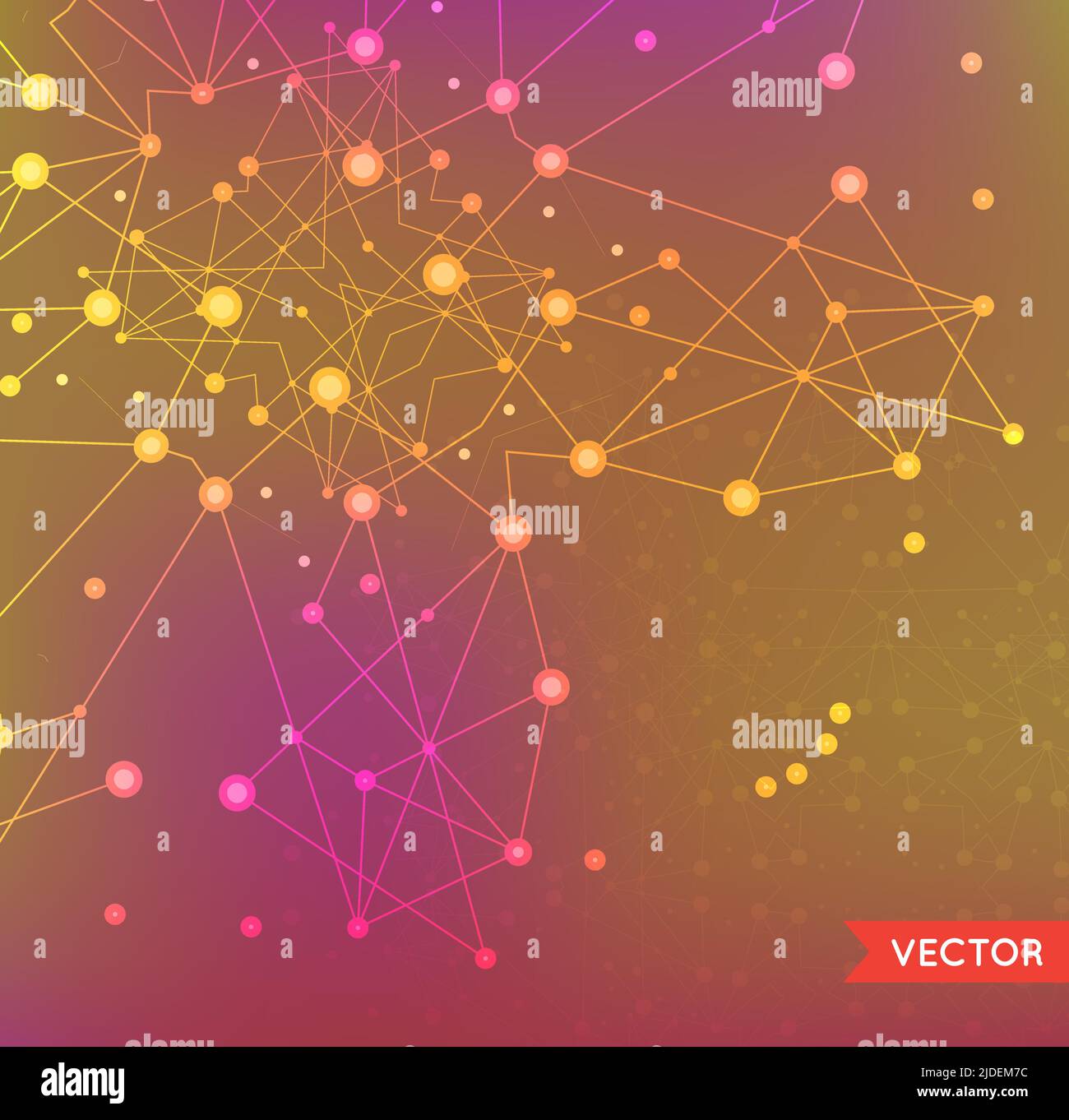 Abstract Background with Particles Structure of Molecule Genetic and ...