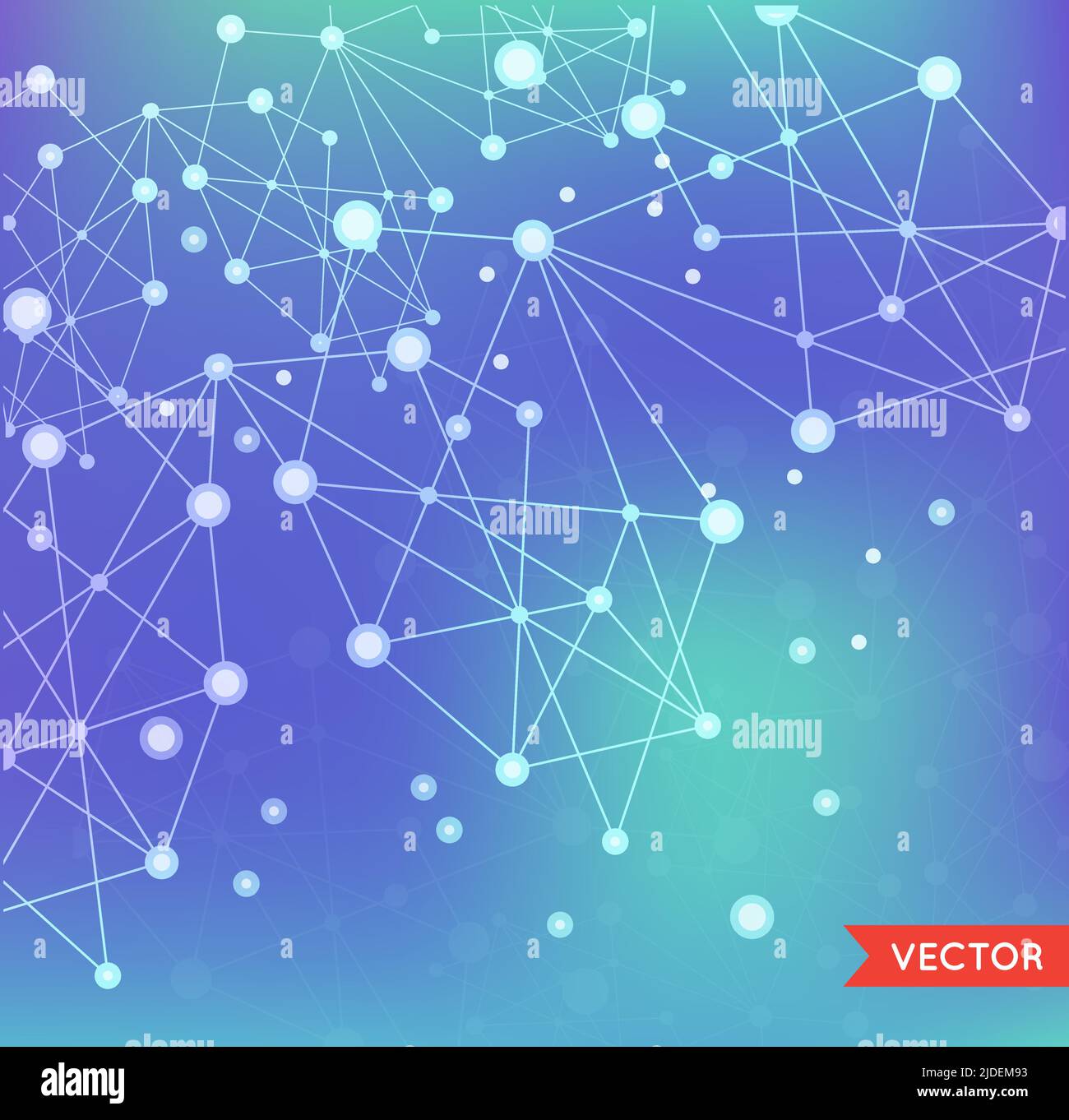 Abstract Background with Particles Structure of Molecule Genetic and ...