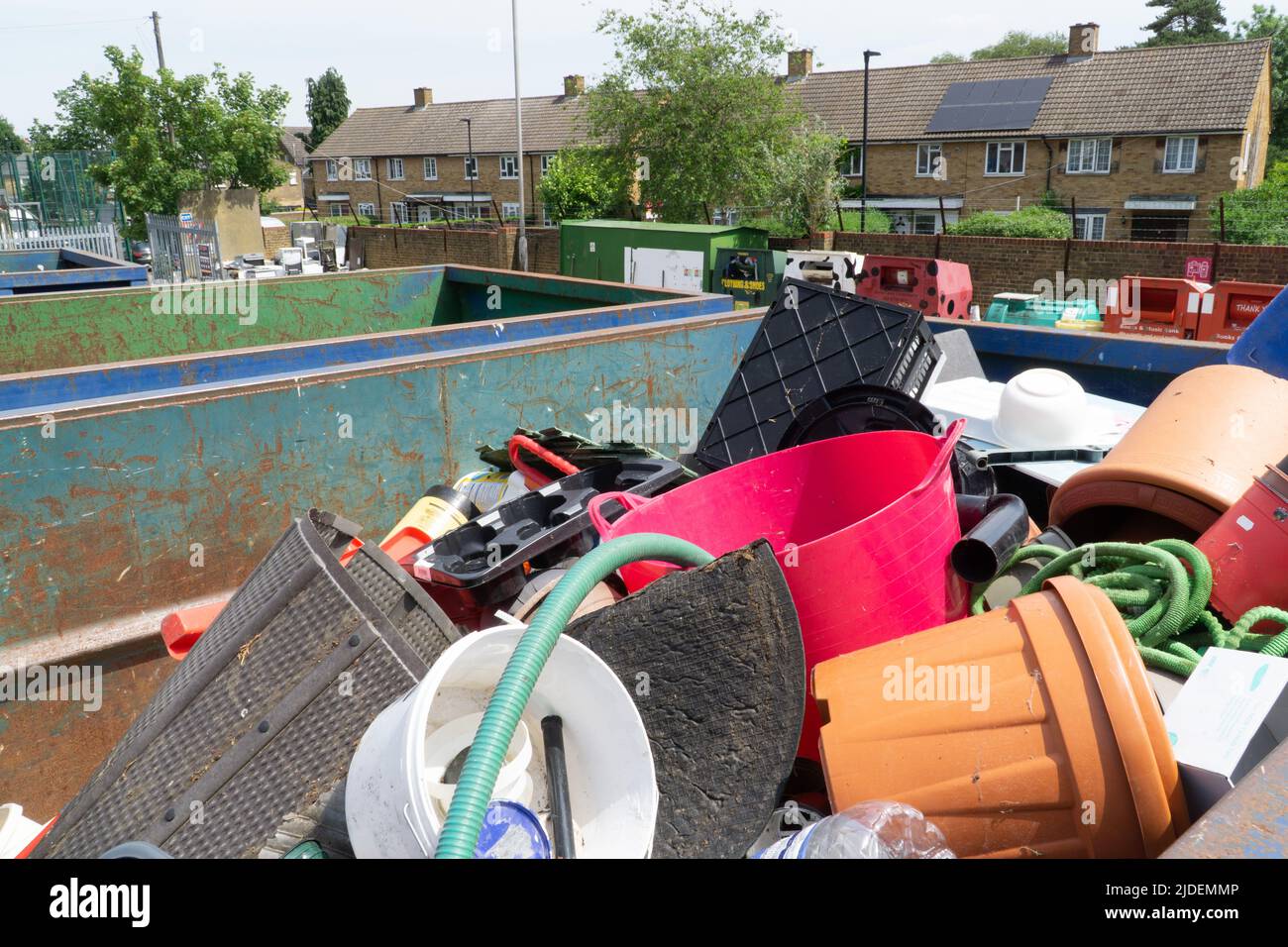London, UK, 16 June 2022: In Lambeth, south London, a recycling centre ...