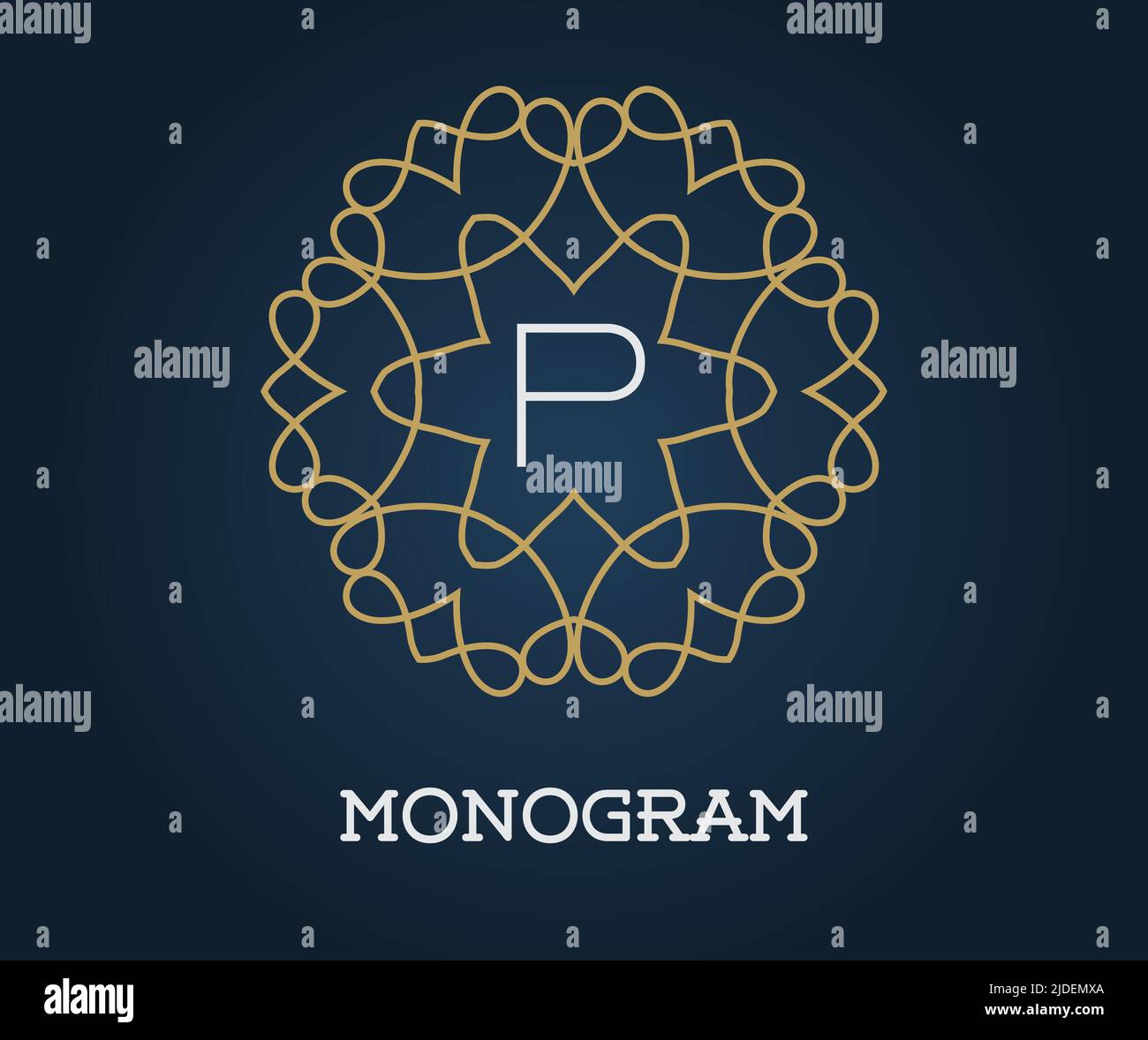 Monogram Design Template with Letter Vector Illustration Premium ...