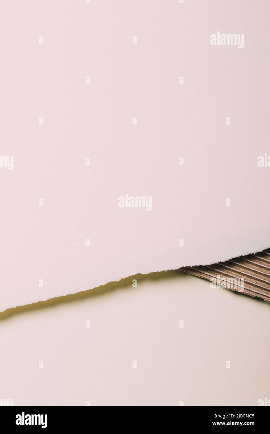 Torn grunge ripped geometric paper background. Minimal vertical ...