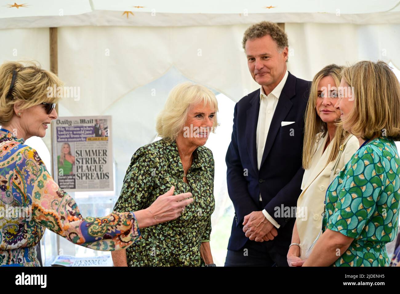 The Duchess of Cornwall meets Lord Rothermere and Lady Rothermere as ...