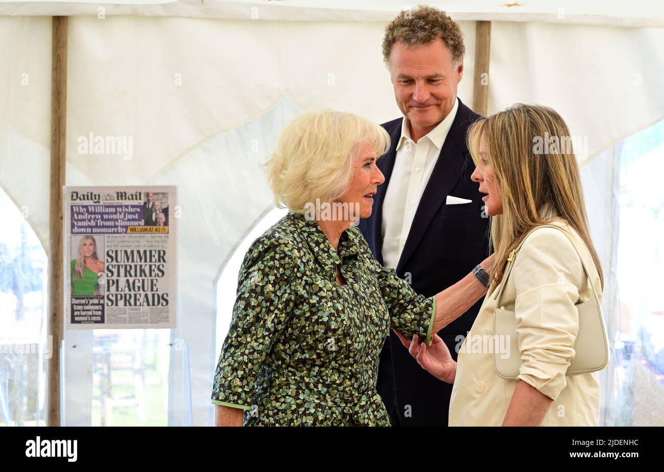 The Duchess of Cornwall meets Lord Rothermere and Lady Rothermere as ...