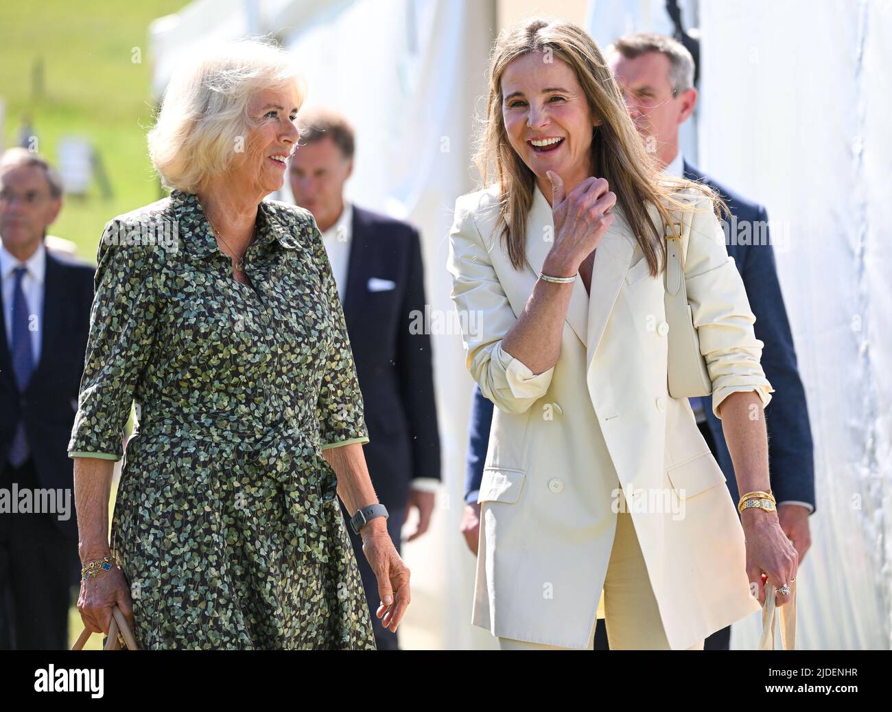 The Duchess of Cornwall and Lady Rothermere are seen during the tour of ...