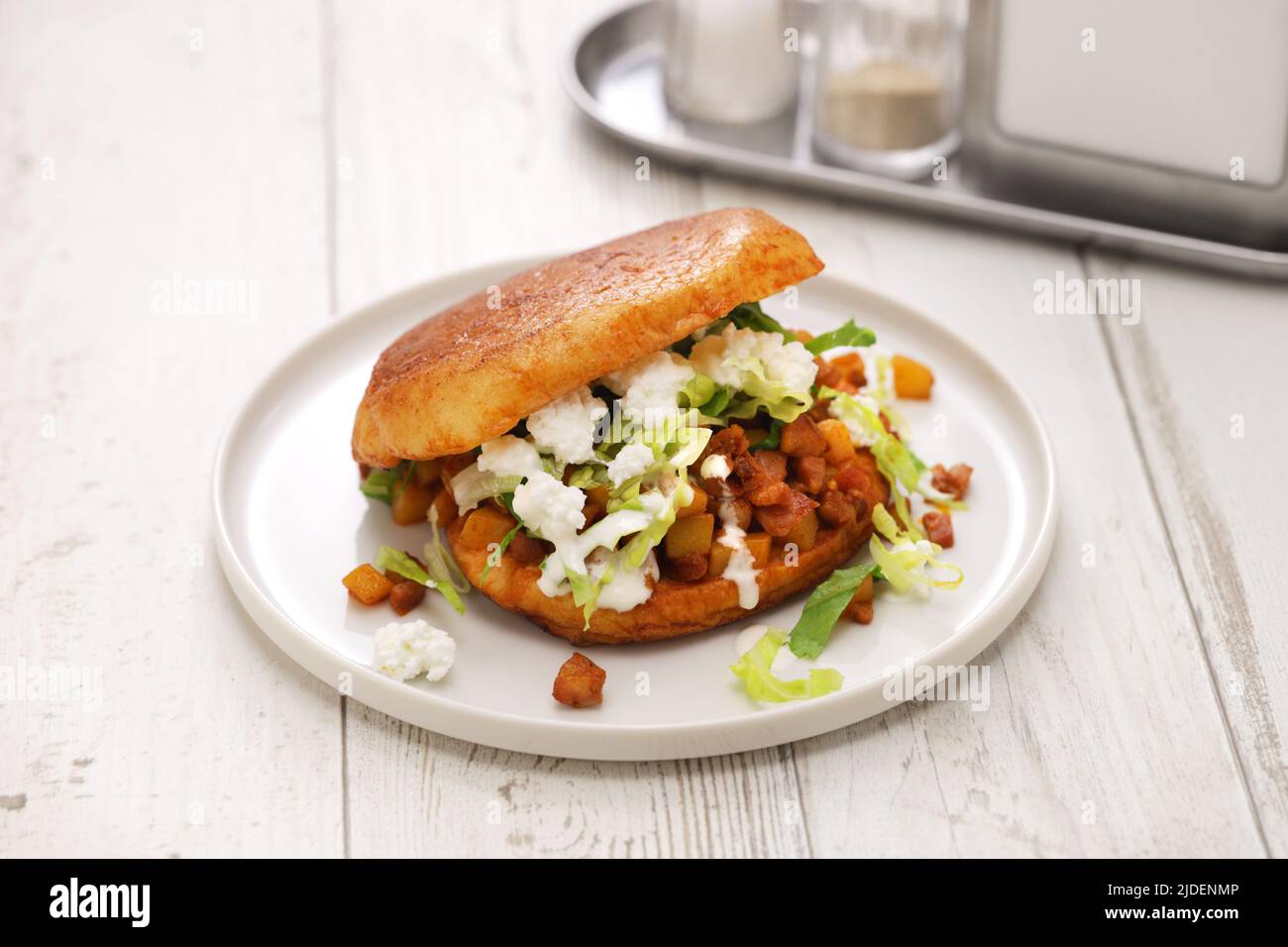 pambazo, Mexican chorizo potato sandwich Stock Photo - Alamy