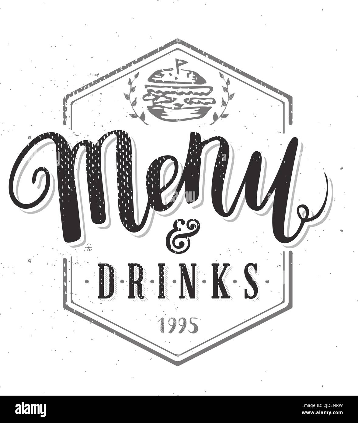 Restaurant Menu Template Hand Drawn Calligraphy Pen Brush Vector Stock ...