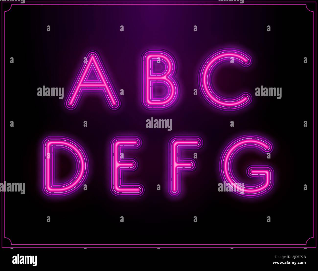 Neon Font Type Alphabet. Glowing in Vector Stock Vector Image & Art - Alamy