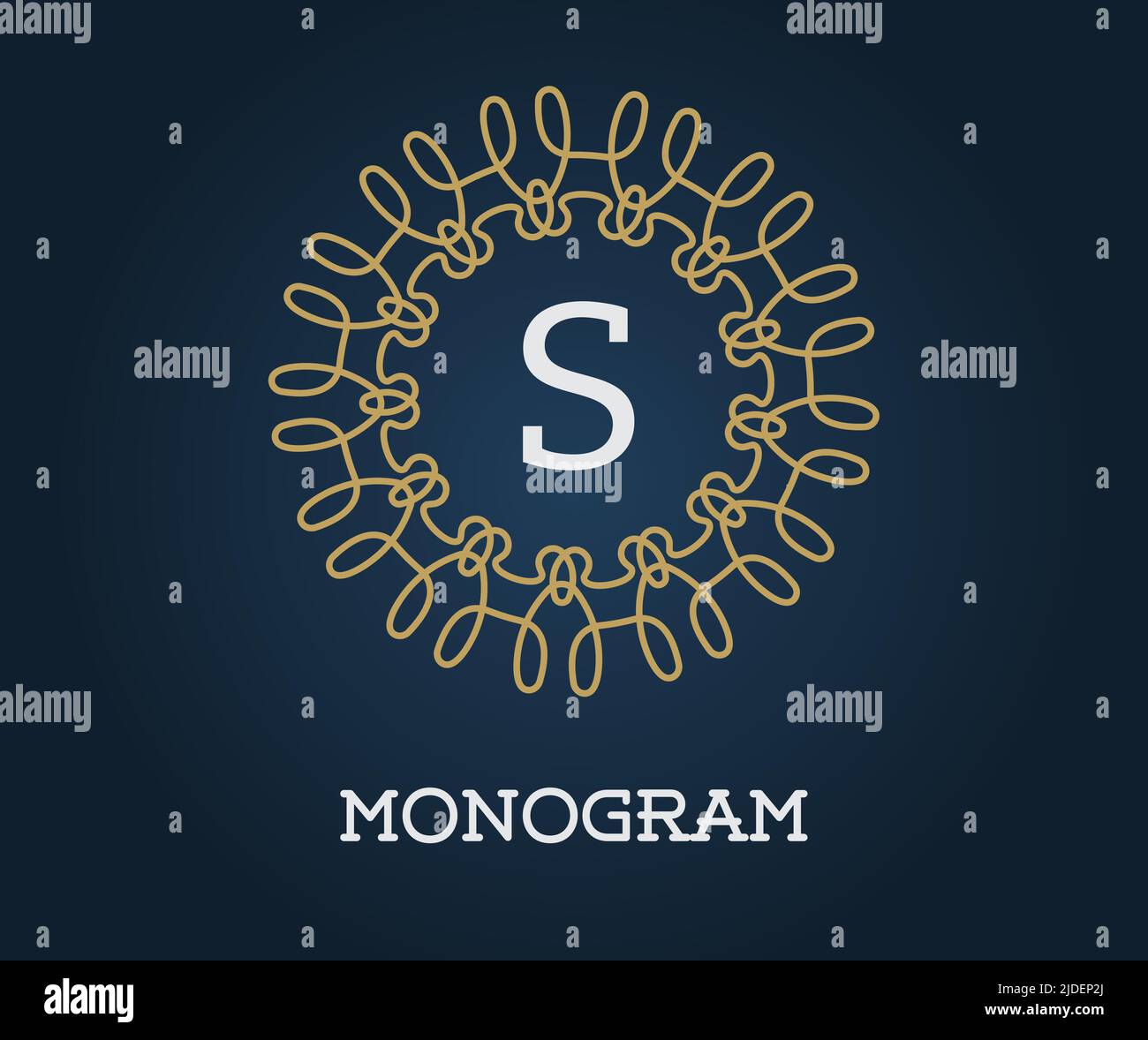 Monogram Design Template with Letter Vector Illustration Premium ...