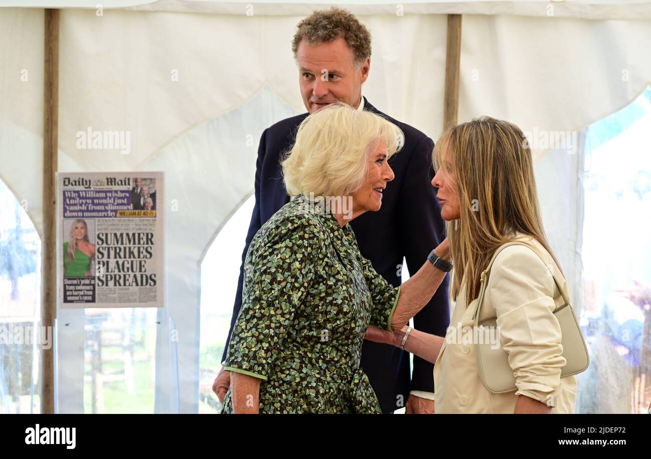 The Duchess of Cornwall meets Lord Rothermere and Lady Rothermere as ...
