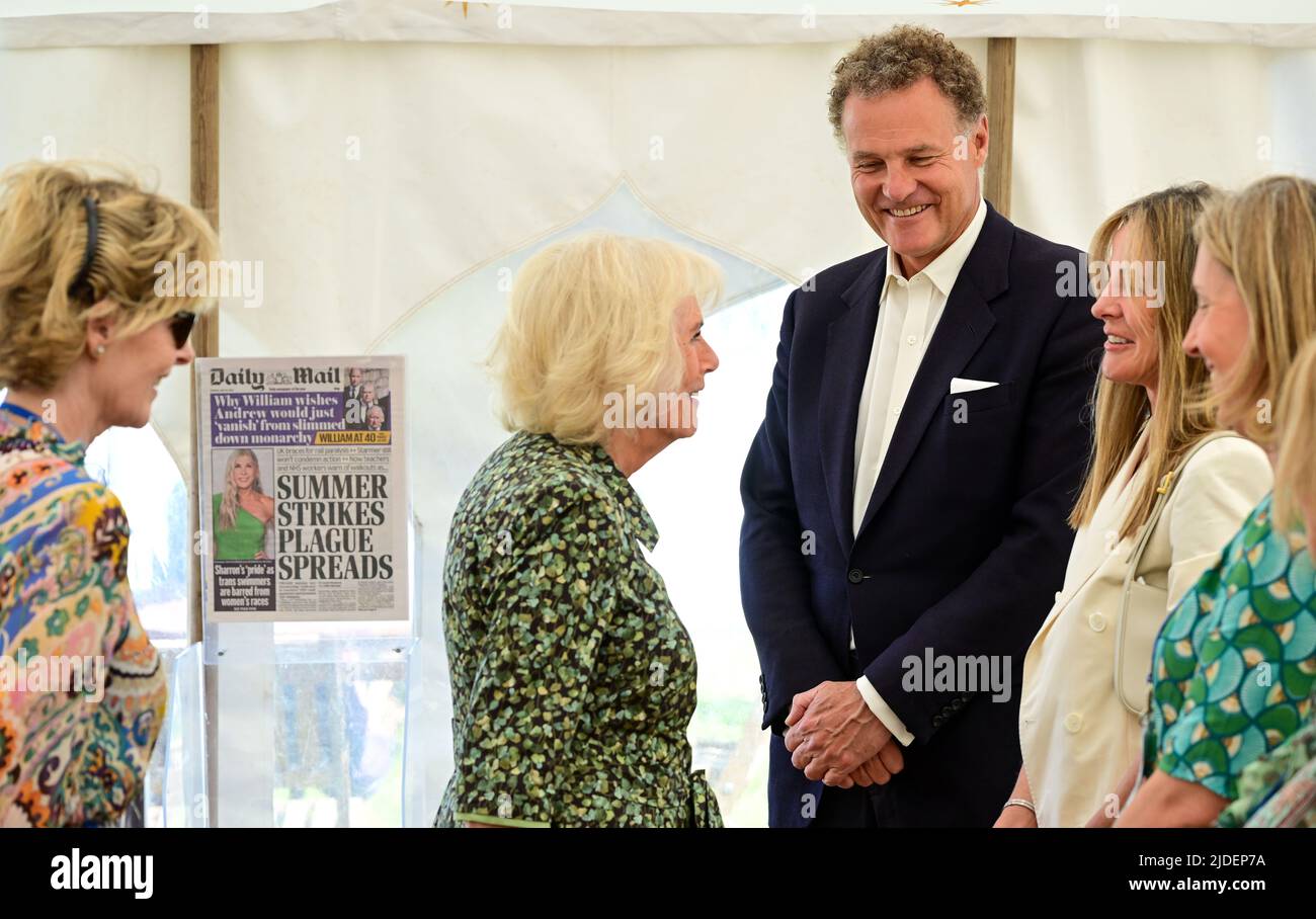 The Duchess of Cornwall meets Lord Rothermere and Lady Rothermere as ...