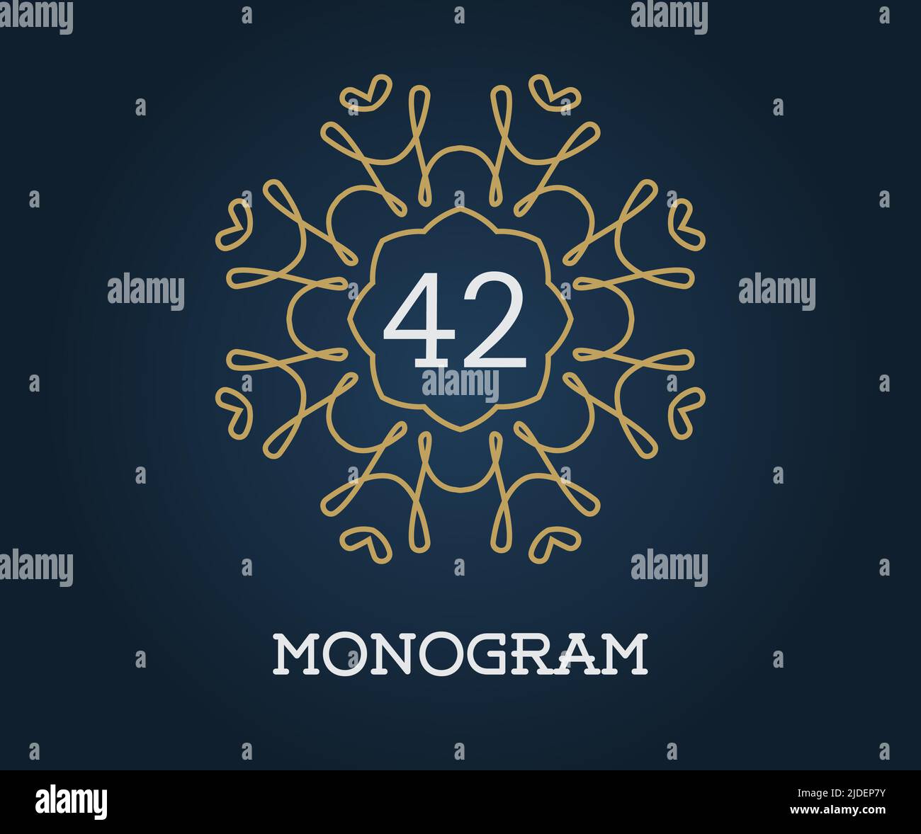 Monogram Design Template with Letter Vector Illustration Premium ...