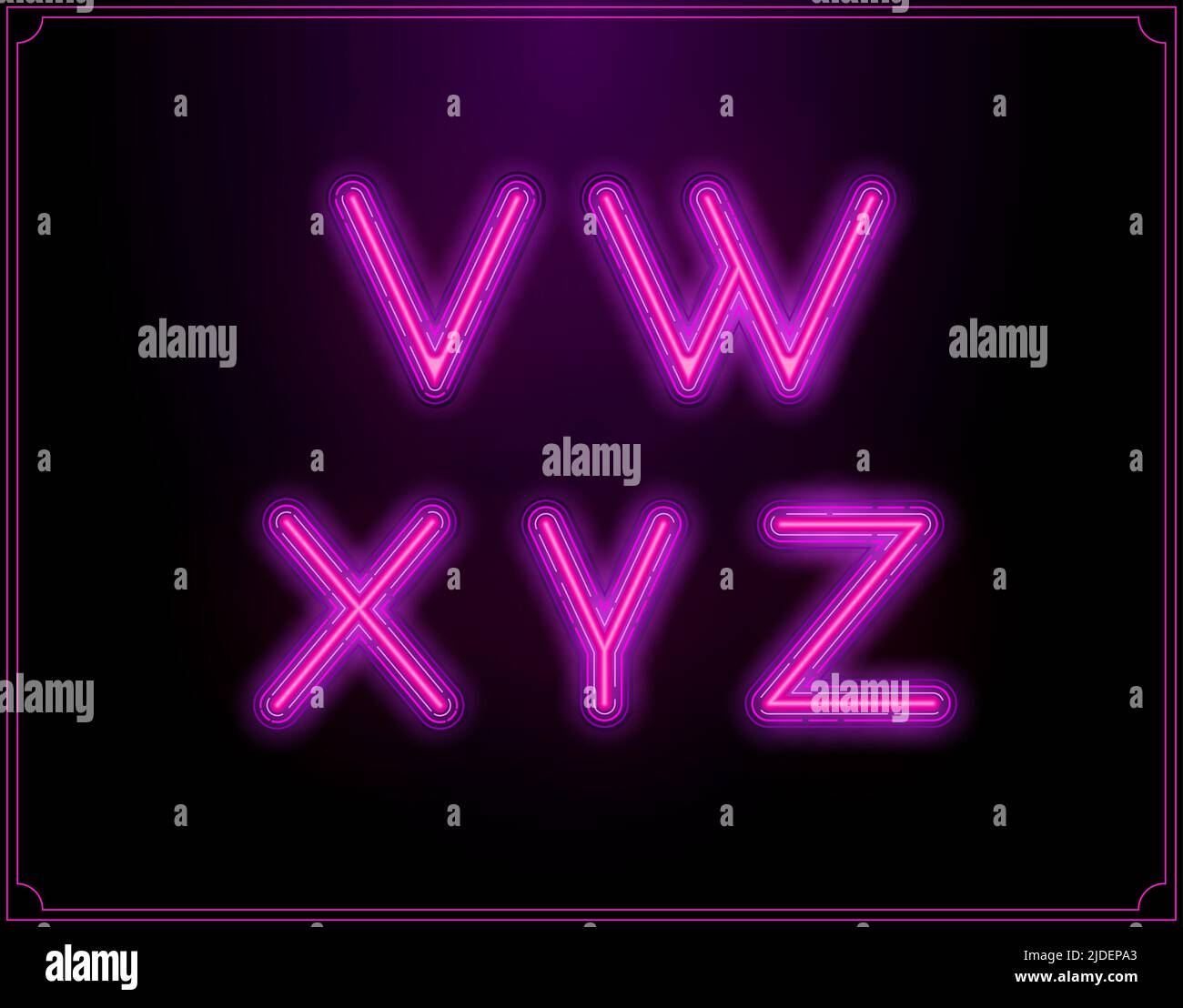 Neon Font Type Alphabet. Glowing in Vector Stock Vector Image & Art - Alamy