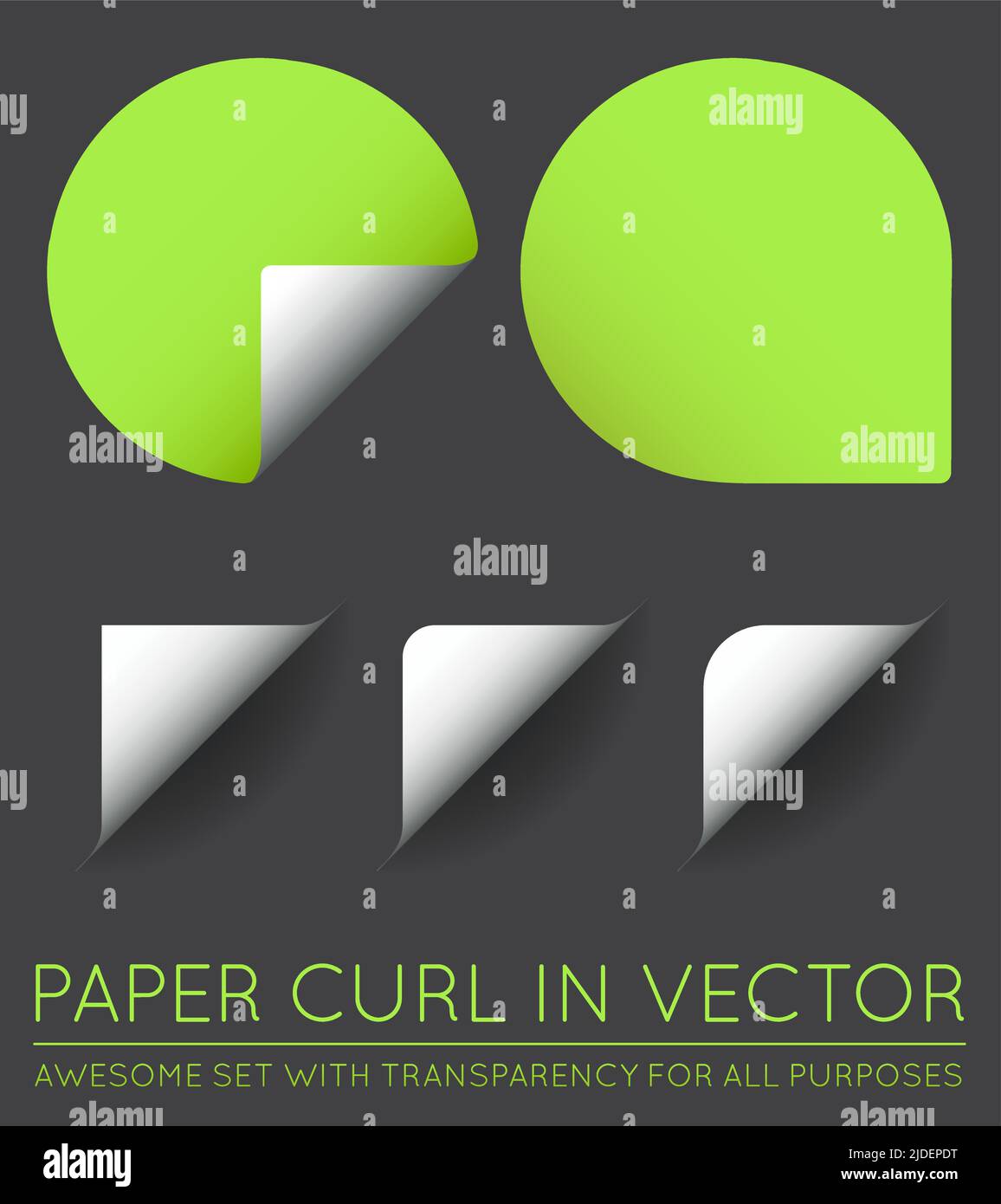 Set of Vector Stickers with Paper Curl Stock Vector Image & Art - Alamy