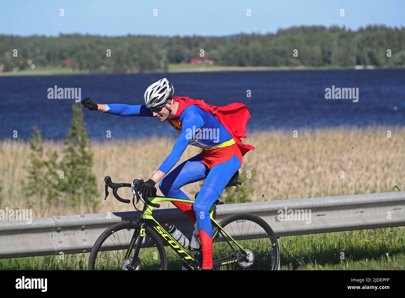 Superman on road 50, just south of Askersund, during the world’s ...